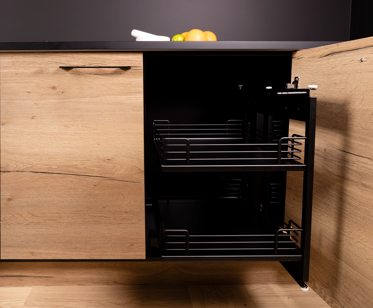 Corner Slide Panel Soft Close (Matt Black) - Nikpol