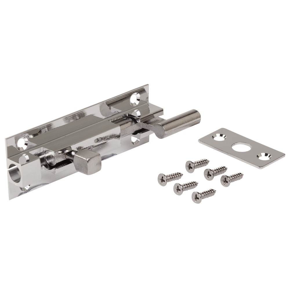 Barrel Bolt Offset 75Mm (Chrome) - Nikpol