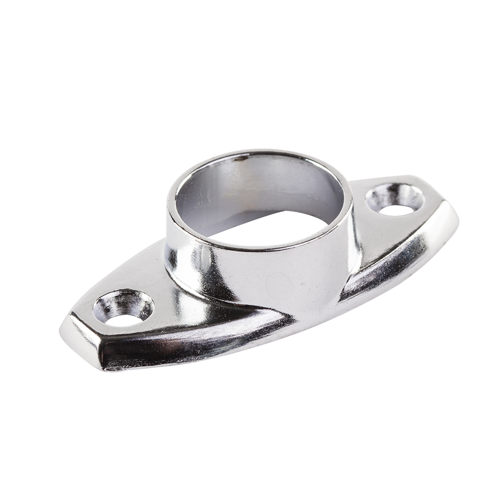 Wardrobe Rod - End Flange For 19Mm Rod (Chrome) - Nikpol