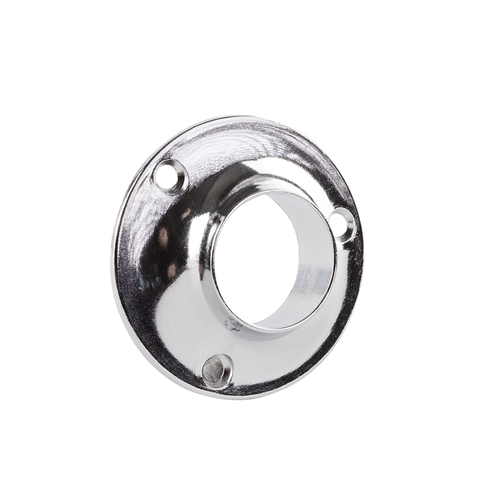 Wardrobe Rod - End Flange For 25Mm Rod (Chrome) - Nikpol