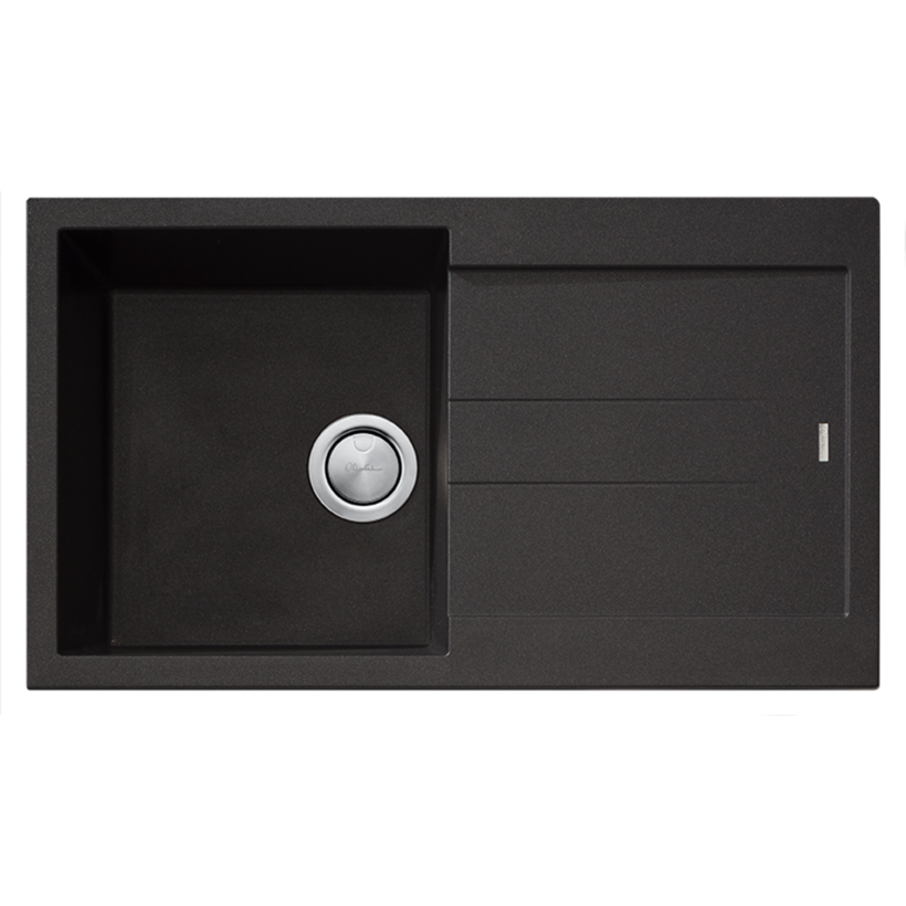 Santorini Single Bowl Sink And Drainer (Black) - Nikpol