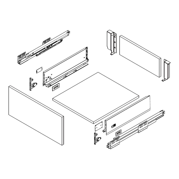 Dtc Dragon Pro 127 X 550Mm 40Kg Drawer Kit, Tilt Adjust (Matt Black ...