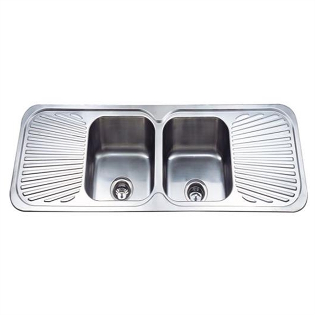 Squareline Double Bowl / Double Drainer Sink - Nikpol