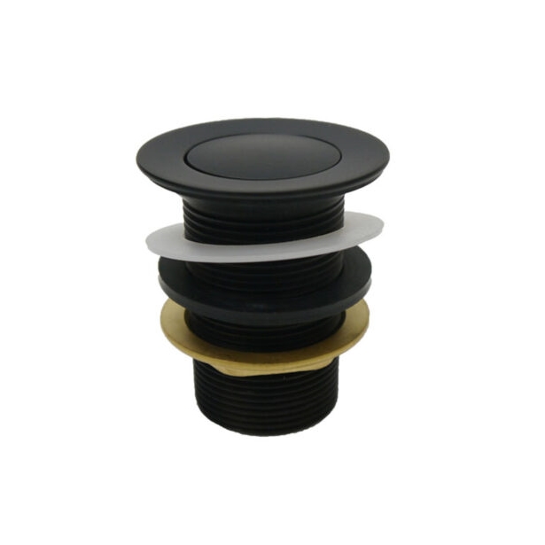 Amalfi Pop Up Waste Plug (Matt Black, With Overflow) - Nikpol