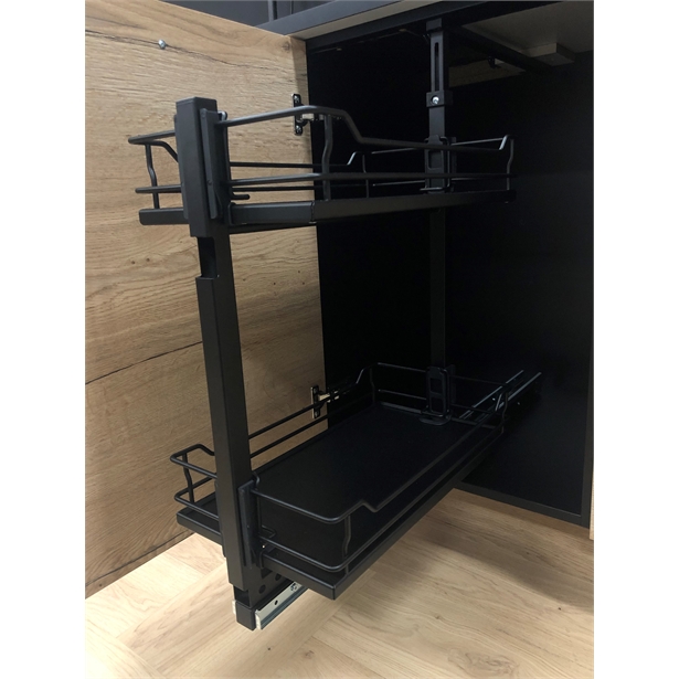 Base Pull Out Unit Set, 450Mm Module (Matt Black) - Nikpol