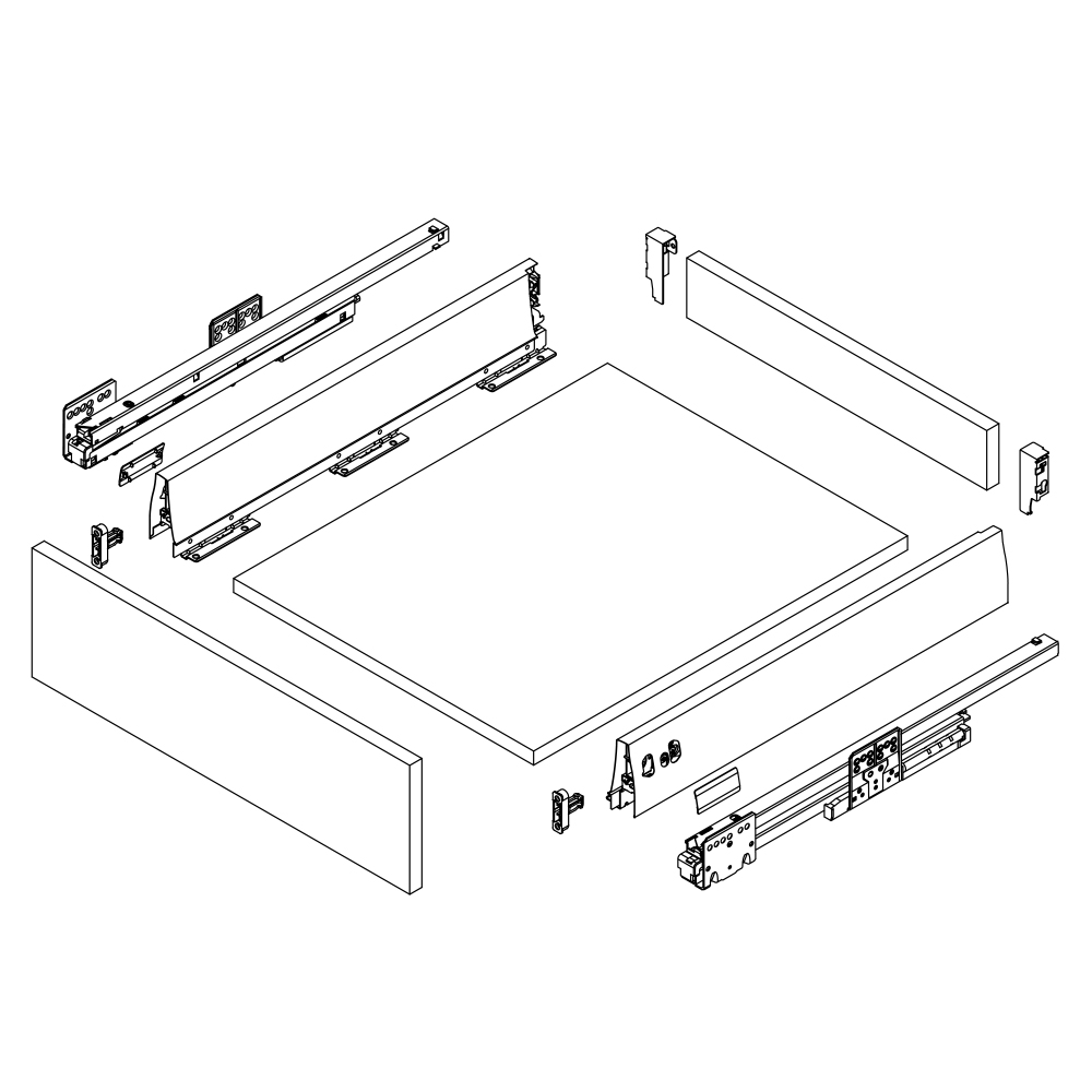 Dragon Pro 95 X 400Mm 40Kgs Drawer Kit (Silk White) - Nikpol