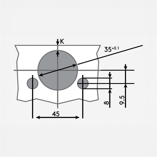 Dtc 135° Awso Hinge, Bifold Corner Door, Qturn, 45/9.5 B Pattern - Nikpol