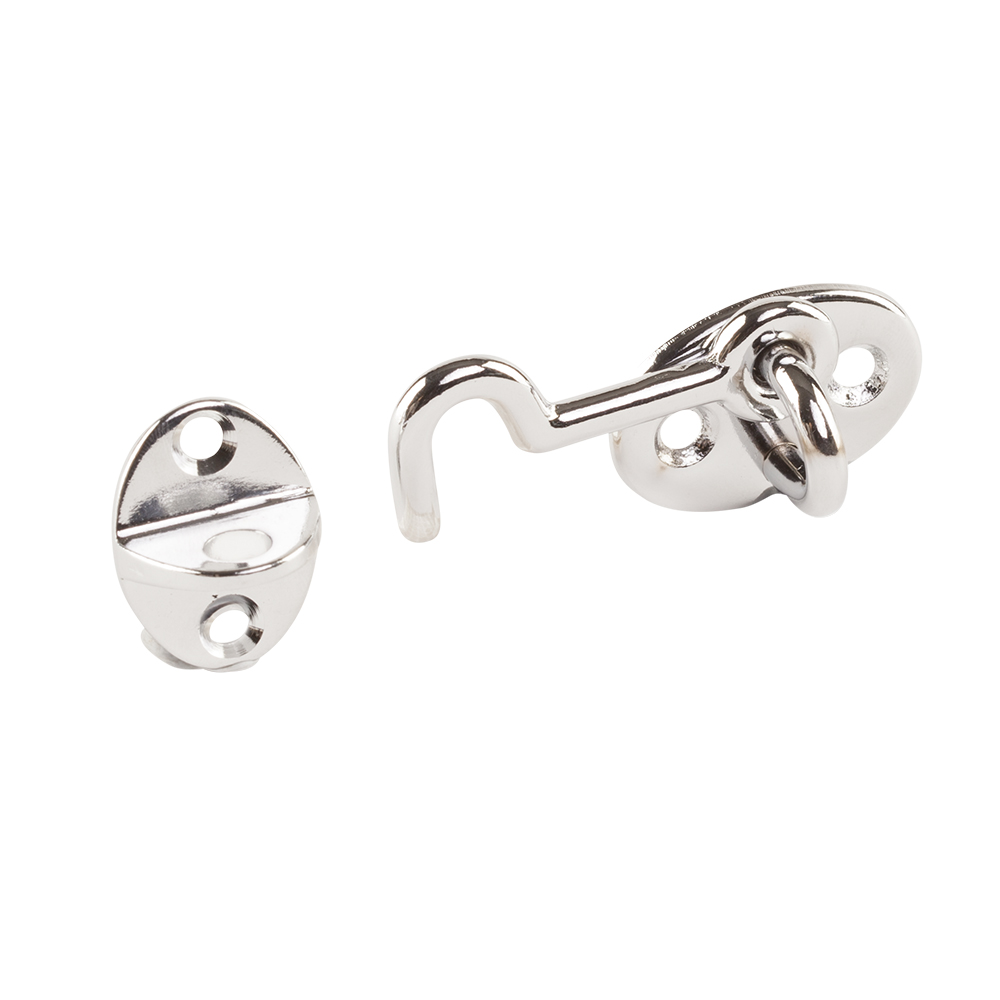 Cabin Hook And Eye 50Mm Brass Chrome Plated - Nikpol
