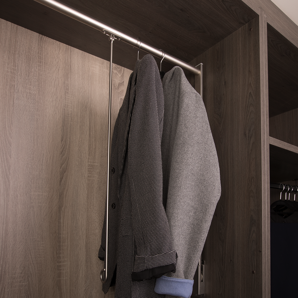 Closet Rack, Soft Up/Down Close, 900Mm Width (Satin Nickel) - Nikpol