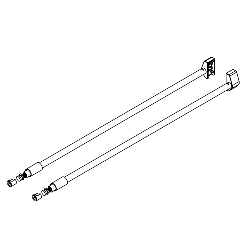 Grass Dwd Xp Round Railing Set Screw-On 500Mm (White) - Nikpol