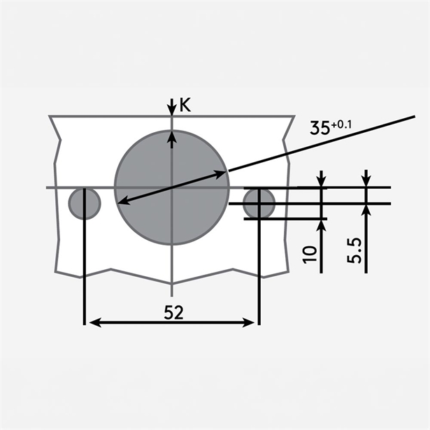 Dtc 135° Awso Hinge, Bifold Corner Door, Qturn, 52/5.5 H Pattern - Nikpol