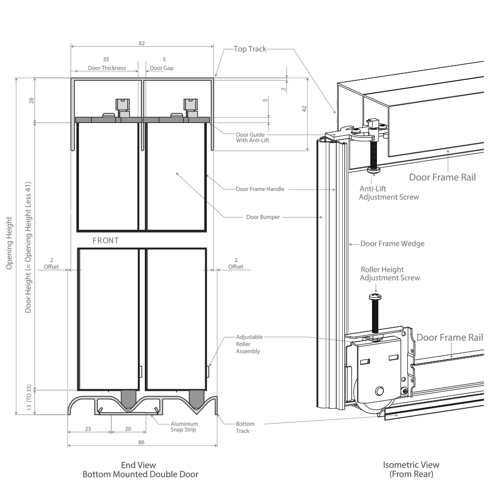 Mirror Robe | Sliding Door Track System | Wardrobe Doors | 50Kg Per ...